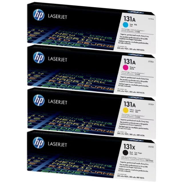 HP 131X/131A Black & Color Toner Cartridge Pack - High Yield Quality